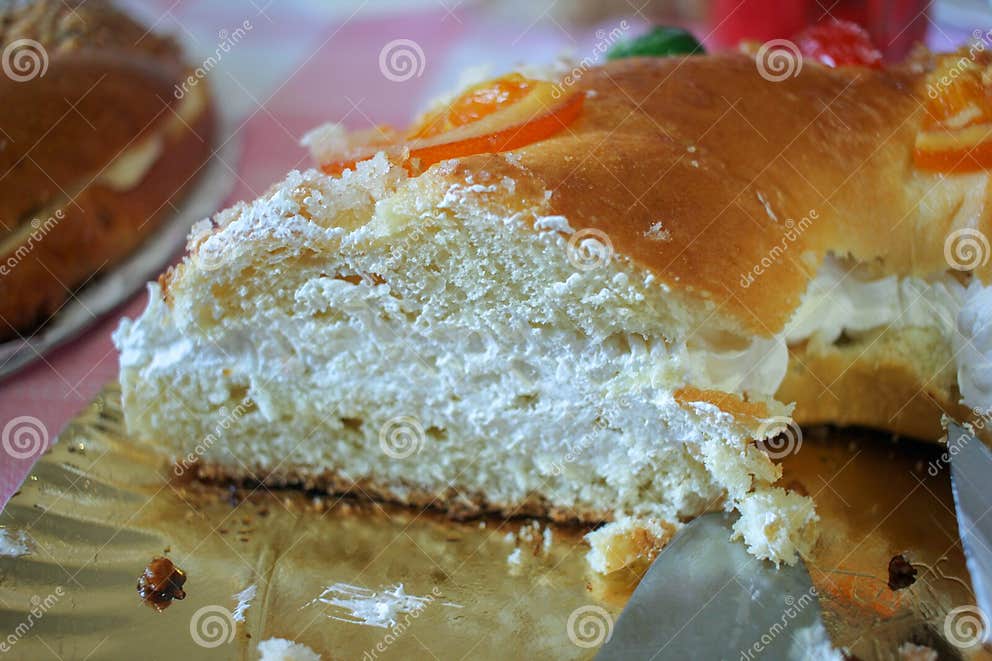 Delicious Epiphany Cake for Dinner Stock Image - Image of cake ...