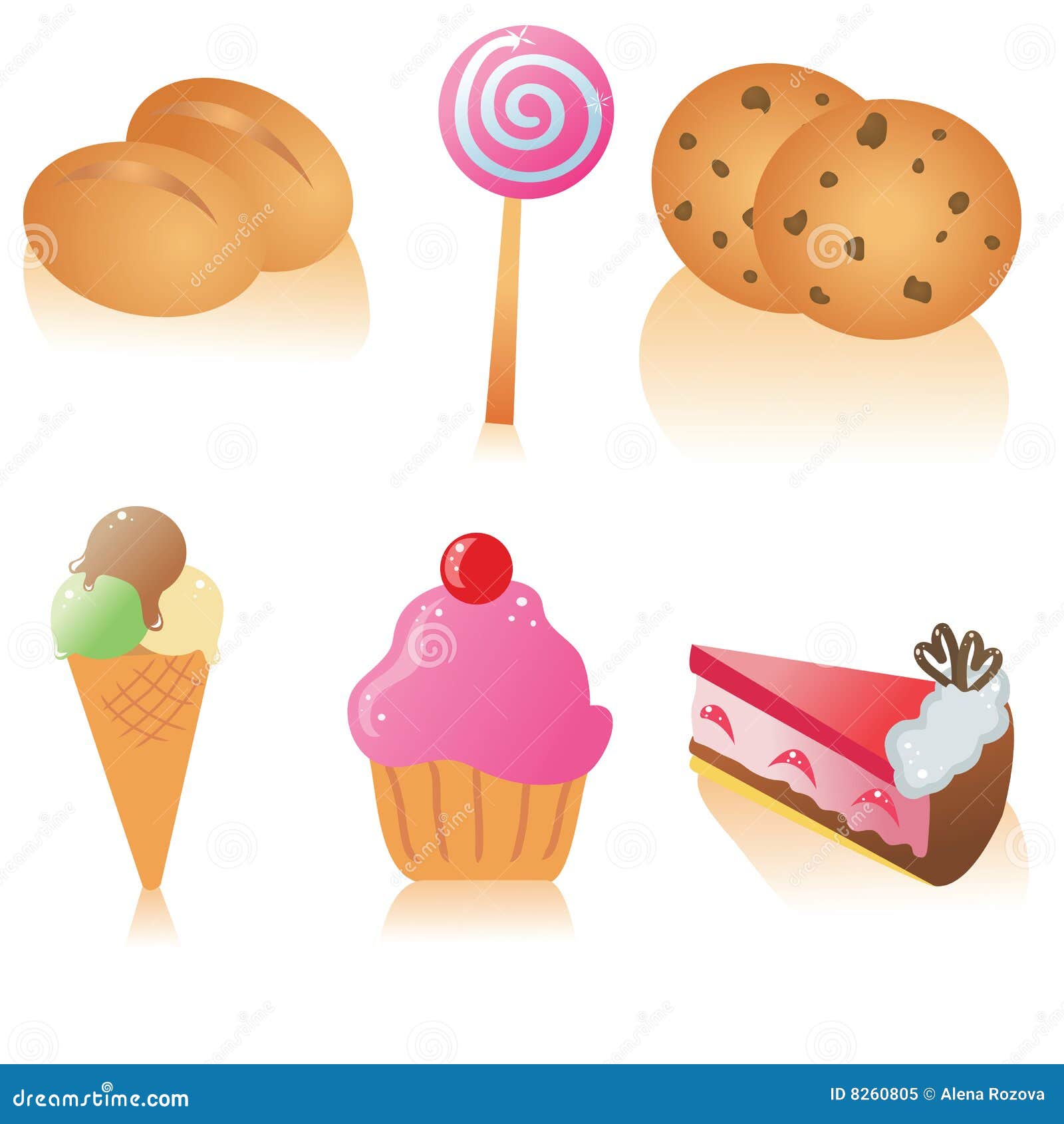 Delicious food icon set stock vector. Illustration of colorful - 8260805