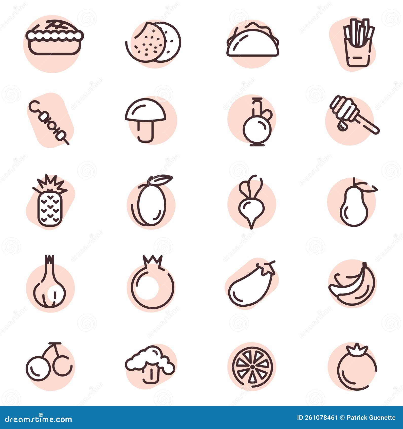 Delicious food, icon stock vector. Illustration of element - 261078461