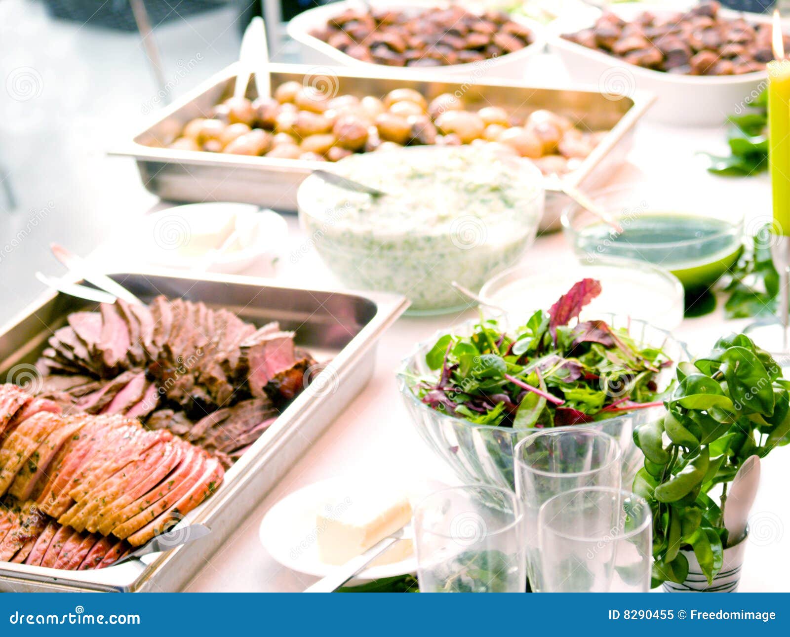 Delicious Food Layout on a Table Stock Image - Image of lettuce, dish ...