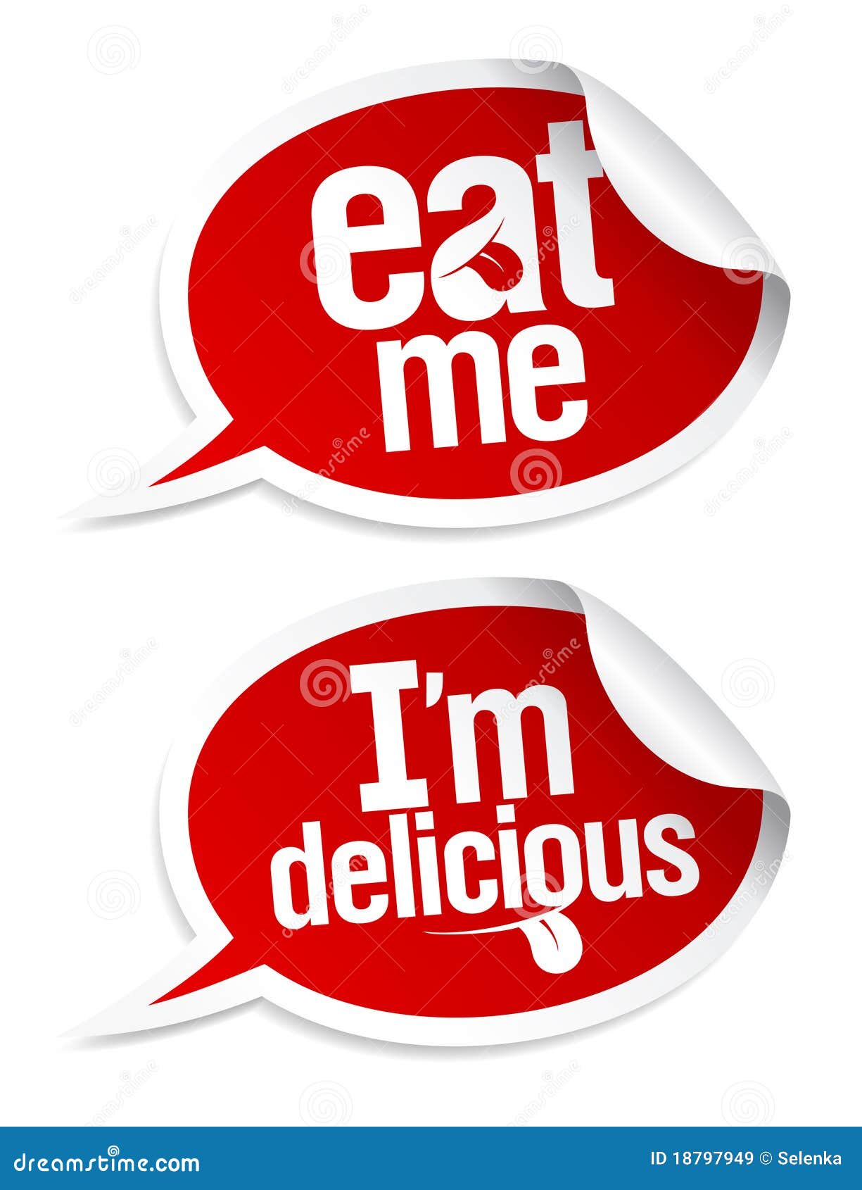 Delicious Food Label Packaging Ribbon Cartoon Vector | CartoonDealer ...