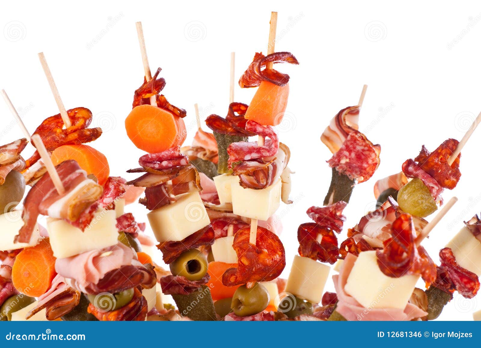 Delicious food on sticks stock photo. Image of bowl, chicken - 12681346