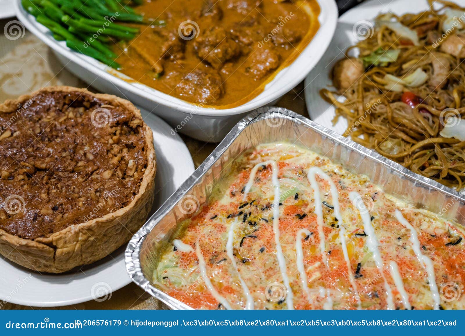 Delicious Food on the Table for a Sumptuous Meal Stock Image - Image of ...