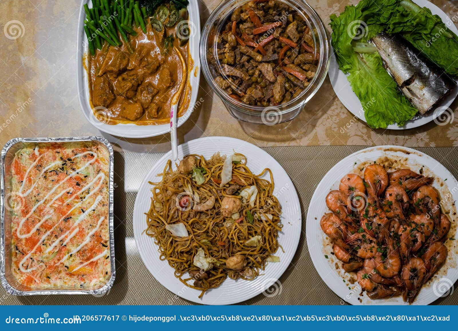 Delicious Food on the Table for a Sumptuous Meal Stock Image - Image of ...