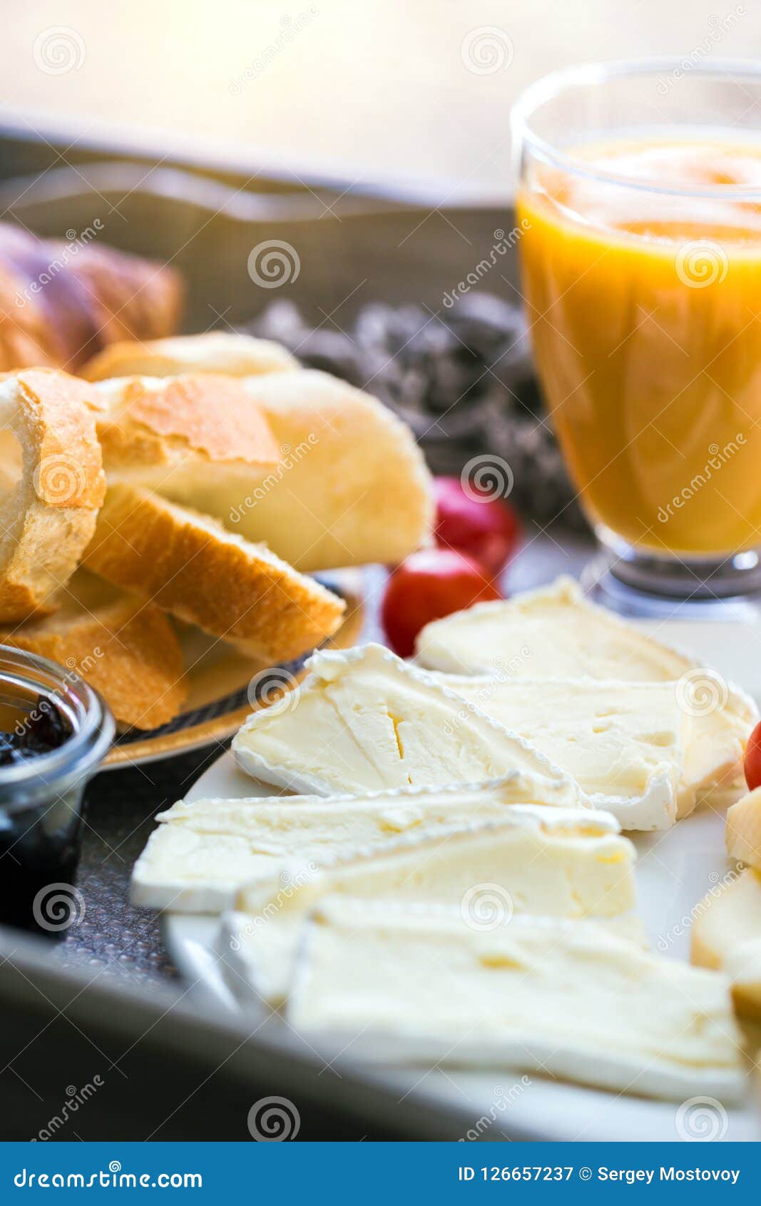 Delicious French breakfast stock image. Image of drink - 126657237