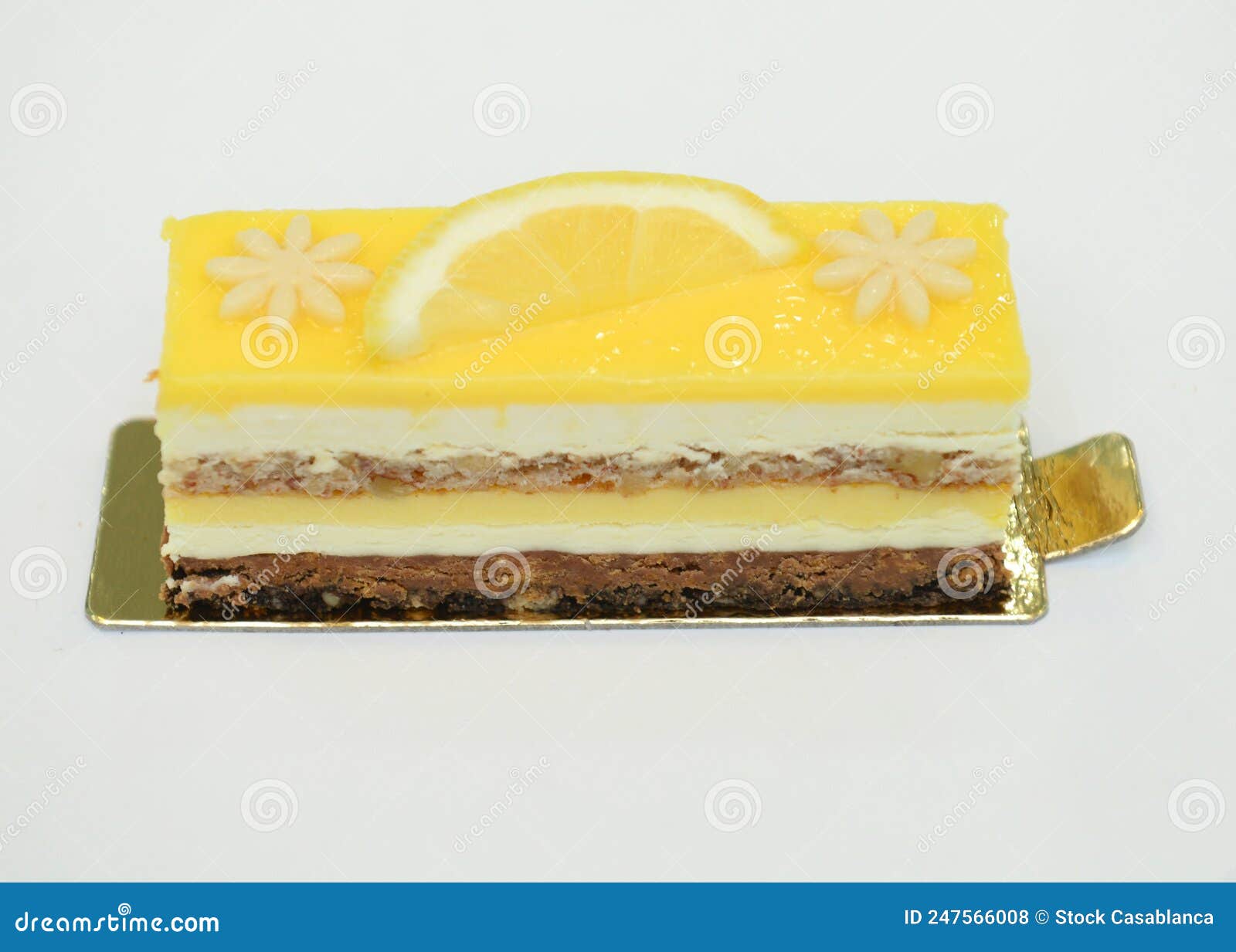 Delicious French Cakes with Cream and Chocolate. Stock Photo - Image of ...