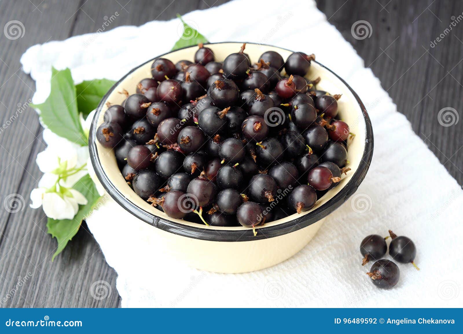 Delicious Fresh Black Currants in Plate Stock Photo - Image of ...