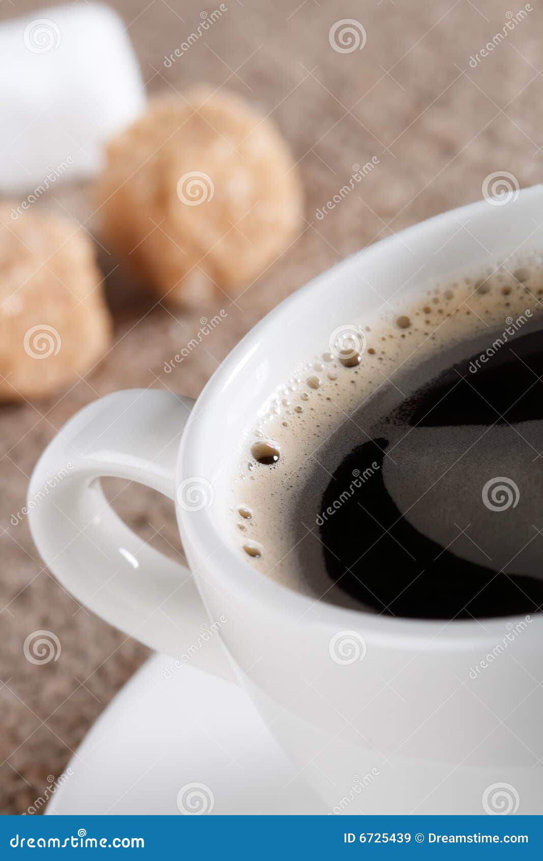 Delicious Fresh Brewed Coffee In White Cap Stock Image - Image of ...