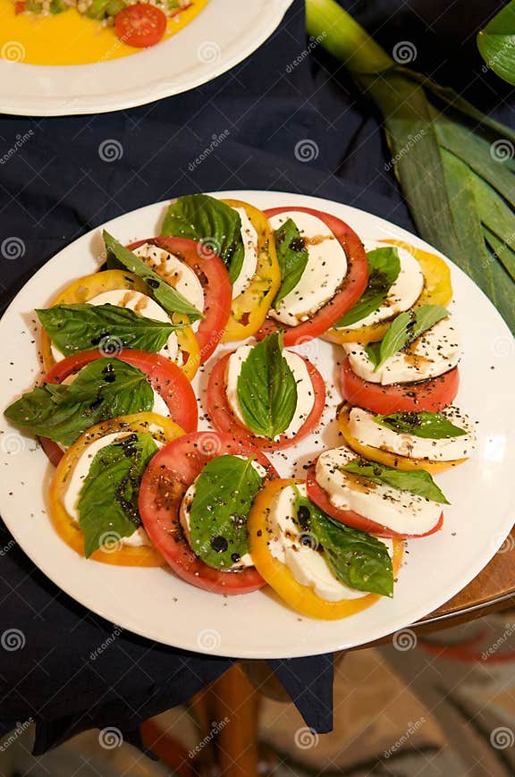 A Delicious Fresh Capri Salad Stock Image - Image of chef, healthy: 7624123