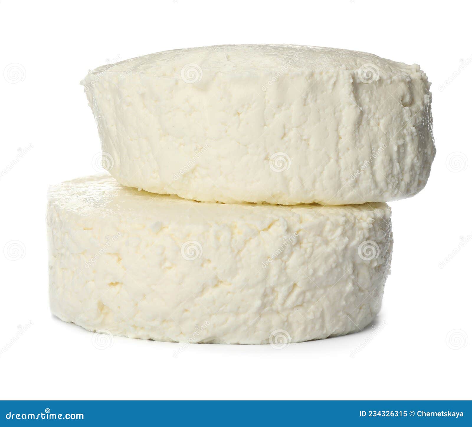 Delicious Fresh Cottage Cheese on White Background Stock Image - Image ...