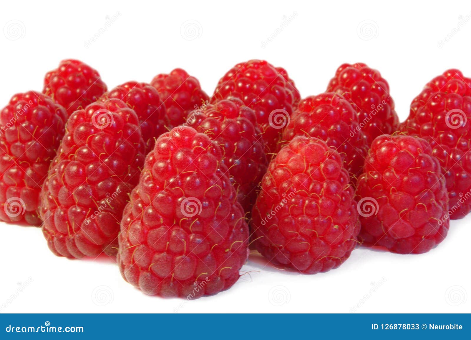 Delicious Fresh Red Raspberry Isolated at White Background Stock Image ...