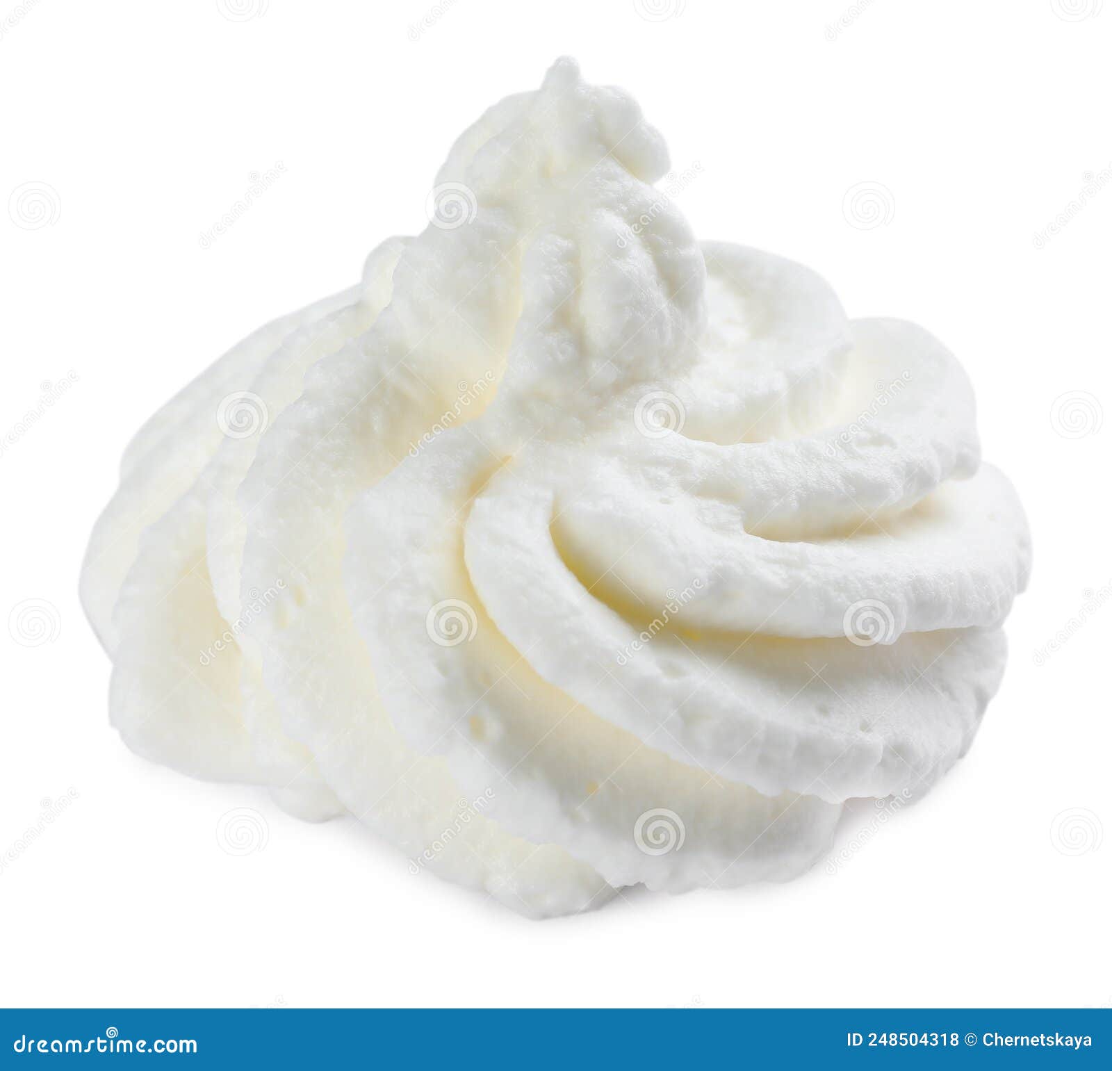 Delicious Fresh Whipped Cream Isolated on White Stock Photo - Image of ...