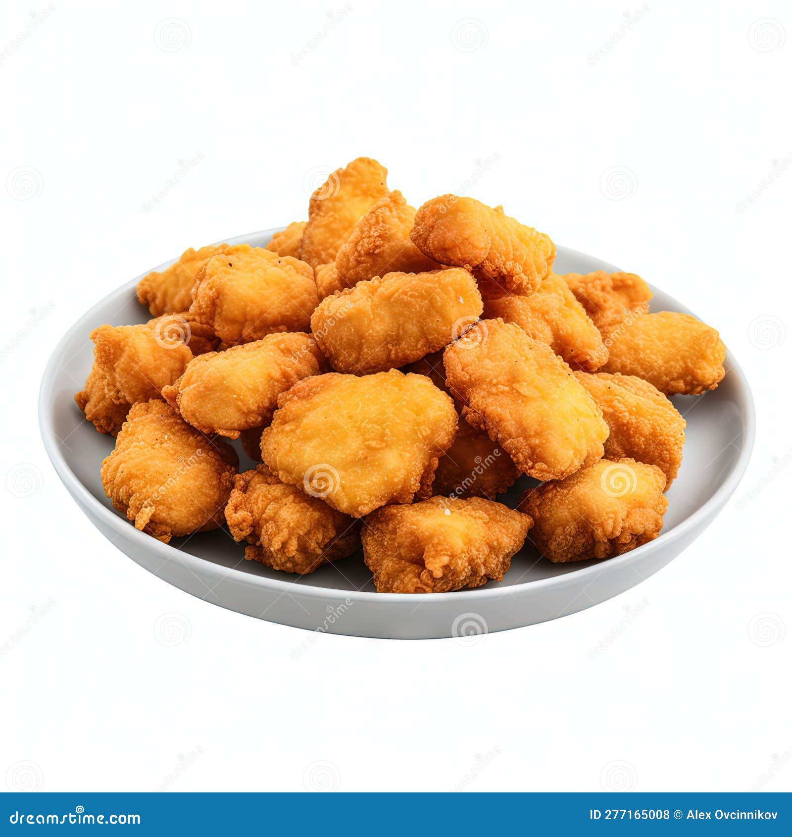Delicious Fried Chicken Nuggets on a White Plate for Snacking and Meals ...