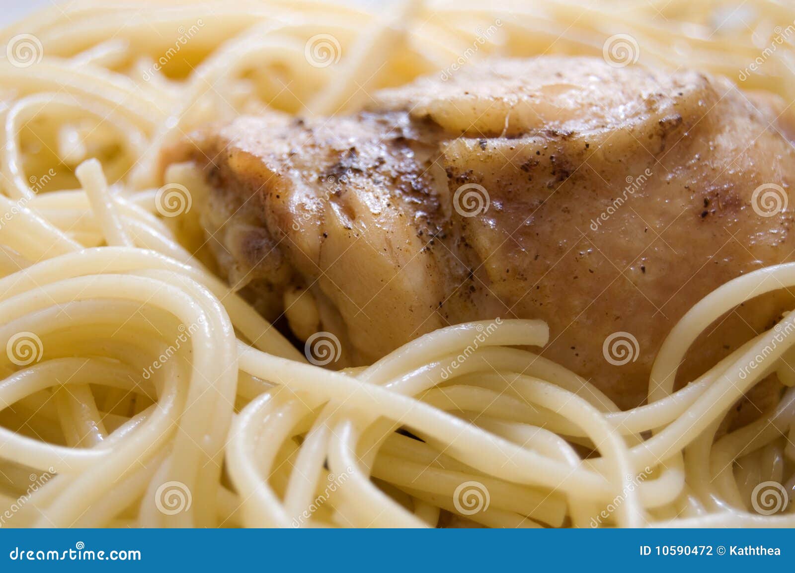 Delicious Fried Chicken & Pasta Stock Photo - Image of roast ...