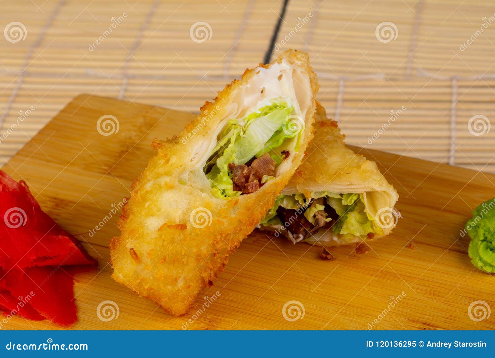 Delicious Fried Chicken Roll Stock Image - Image of vegetable, crispy ...