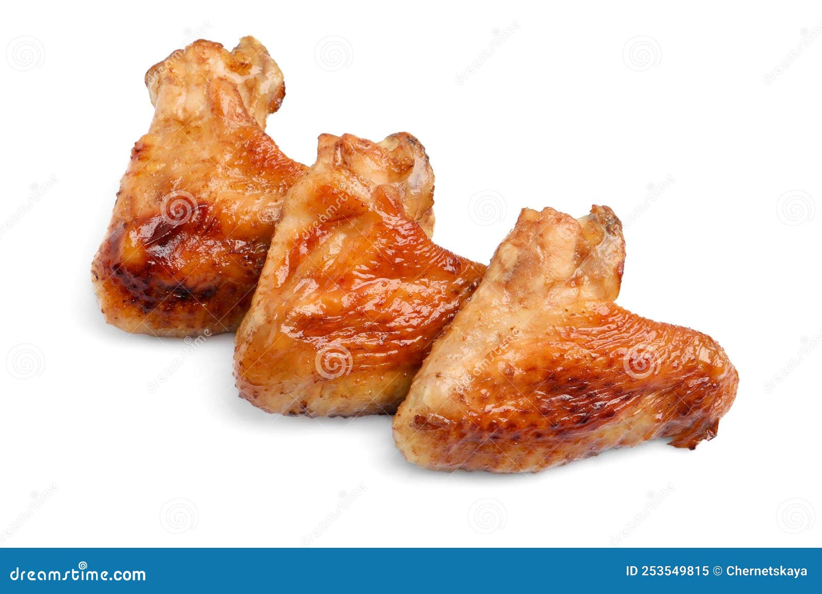 Delicious Fried Chicken Wings Isolated on White Background Stock Image ...