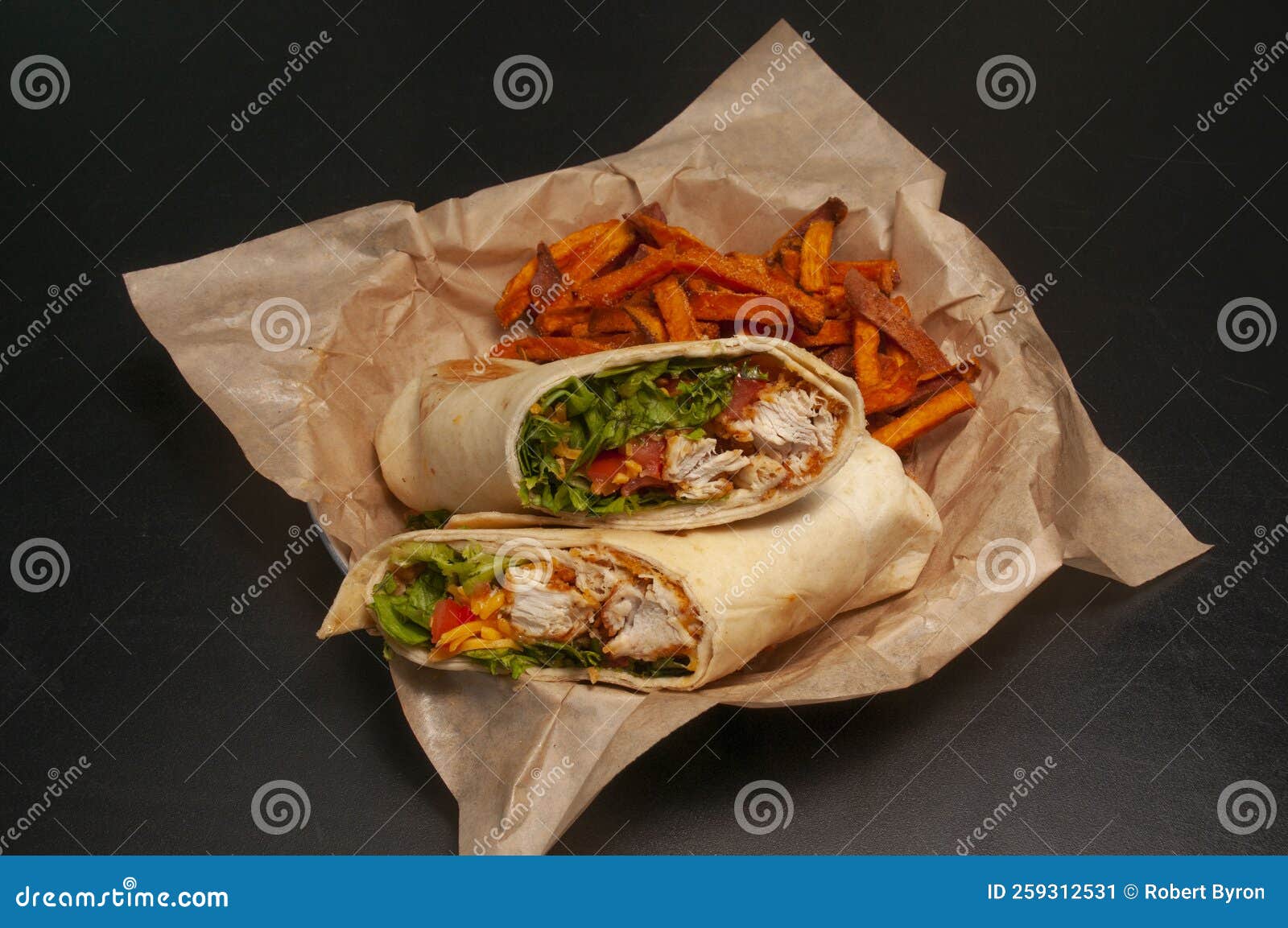 Delicious Fried Chicken Wrap Stock Image - Image of cheese, tomato ...