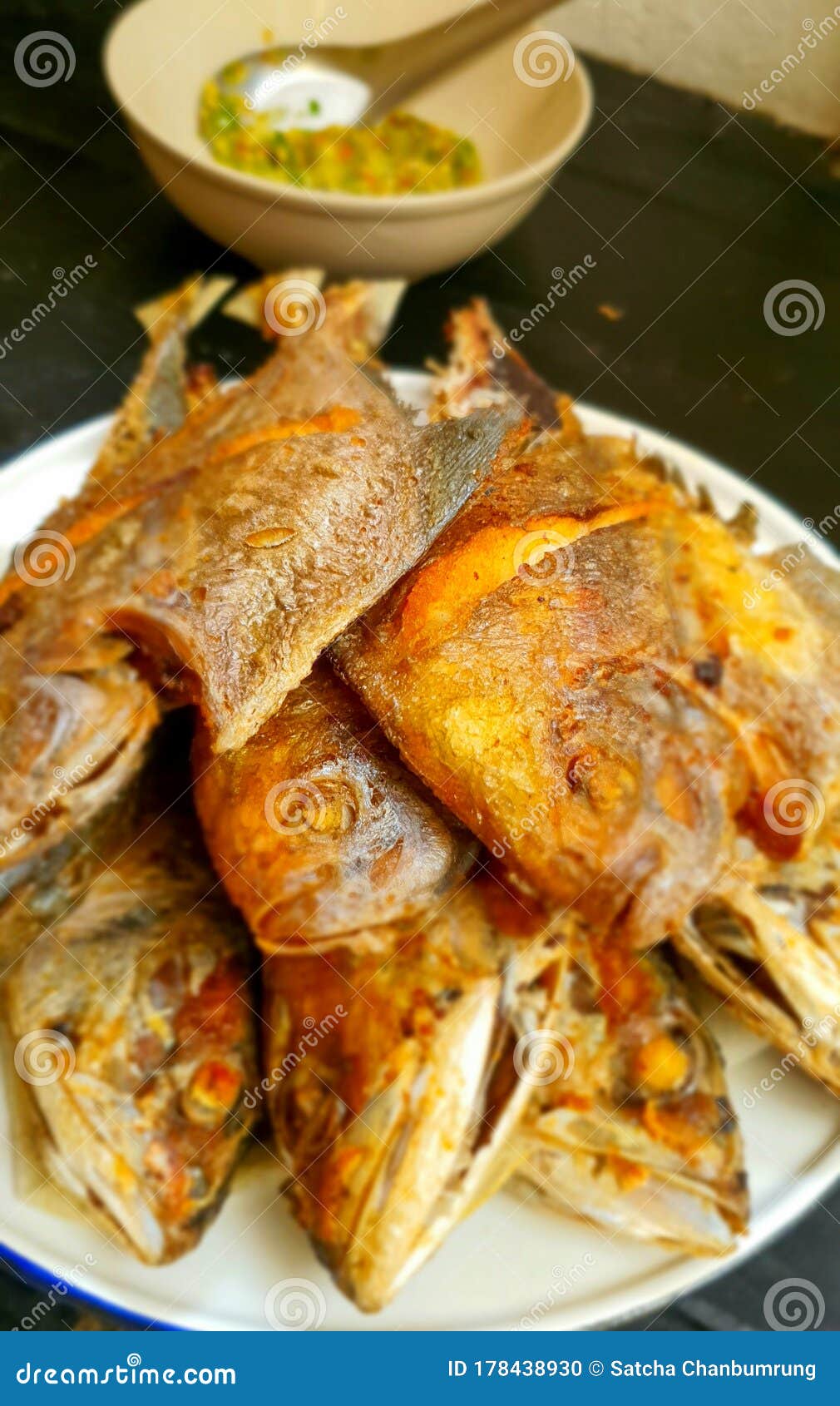 Delicious fried fish stock photo. Image of invertebrate - 178438930