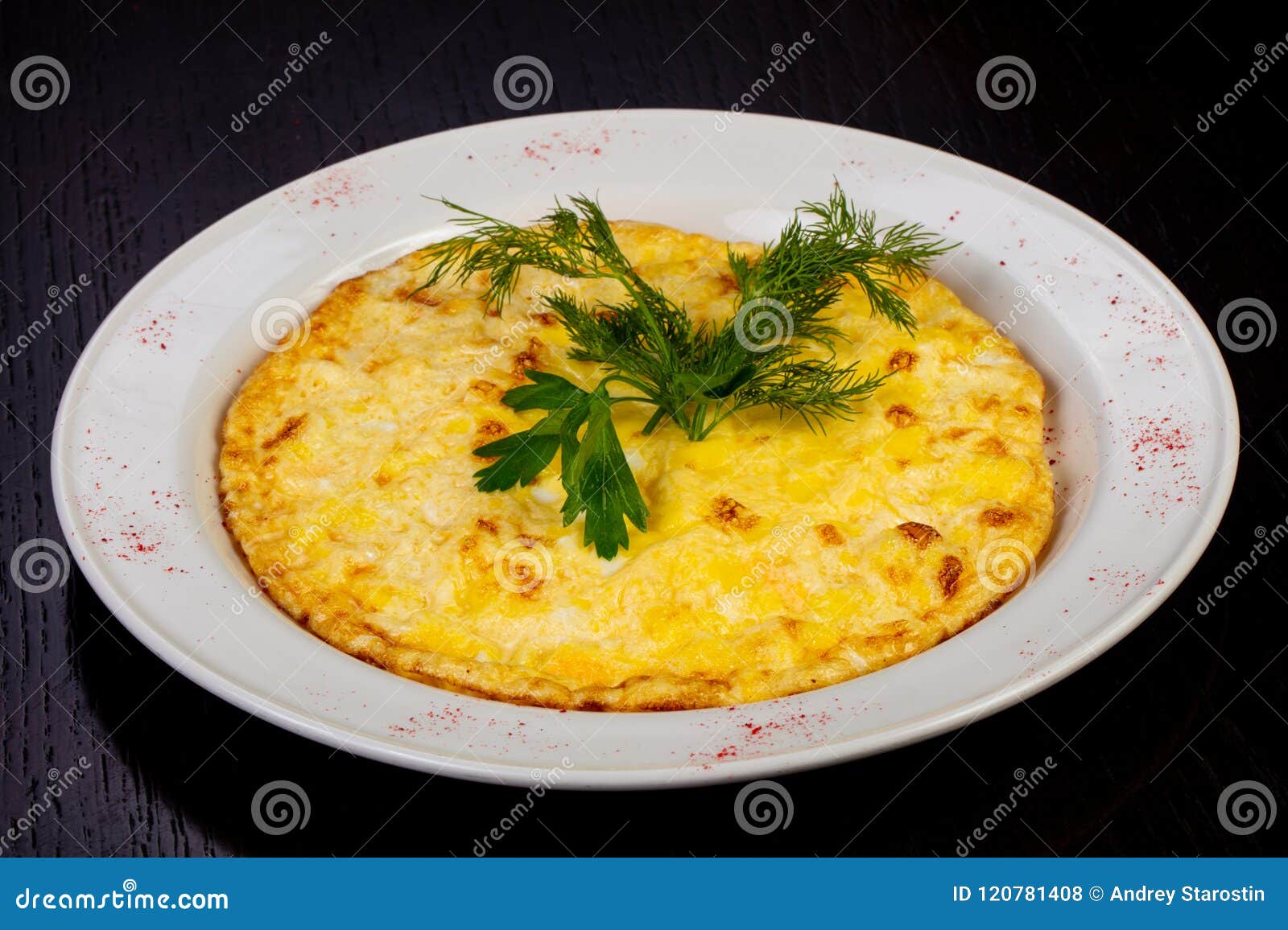 Delicious fried omlet stock photo. Image of food, breakfast - 120781408