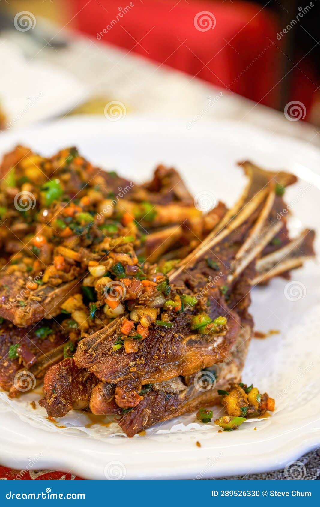 A Delicious Fried Pork Fan Bone with Salt and Pepper Stock Photo ...