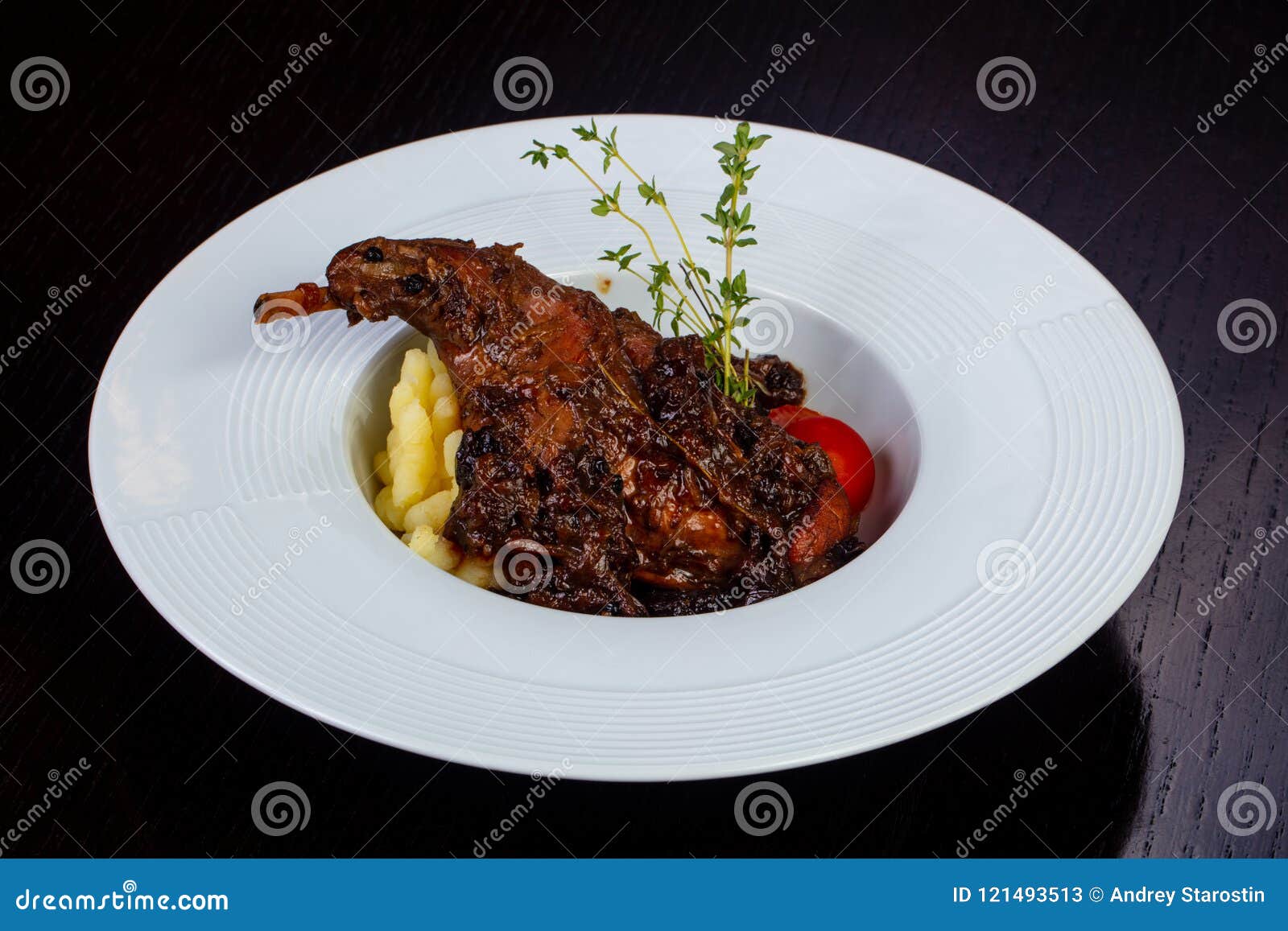 Delicious fried rabbit stock image. Image of stew, meal - 121493513