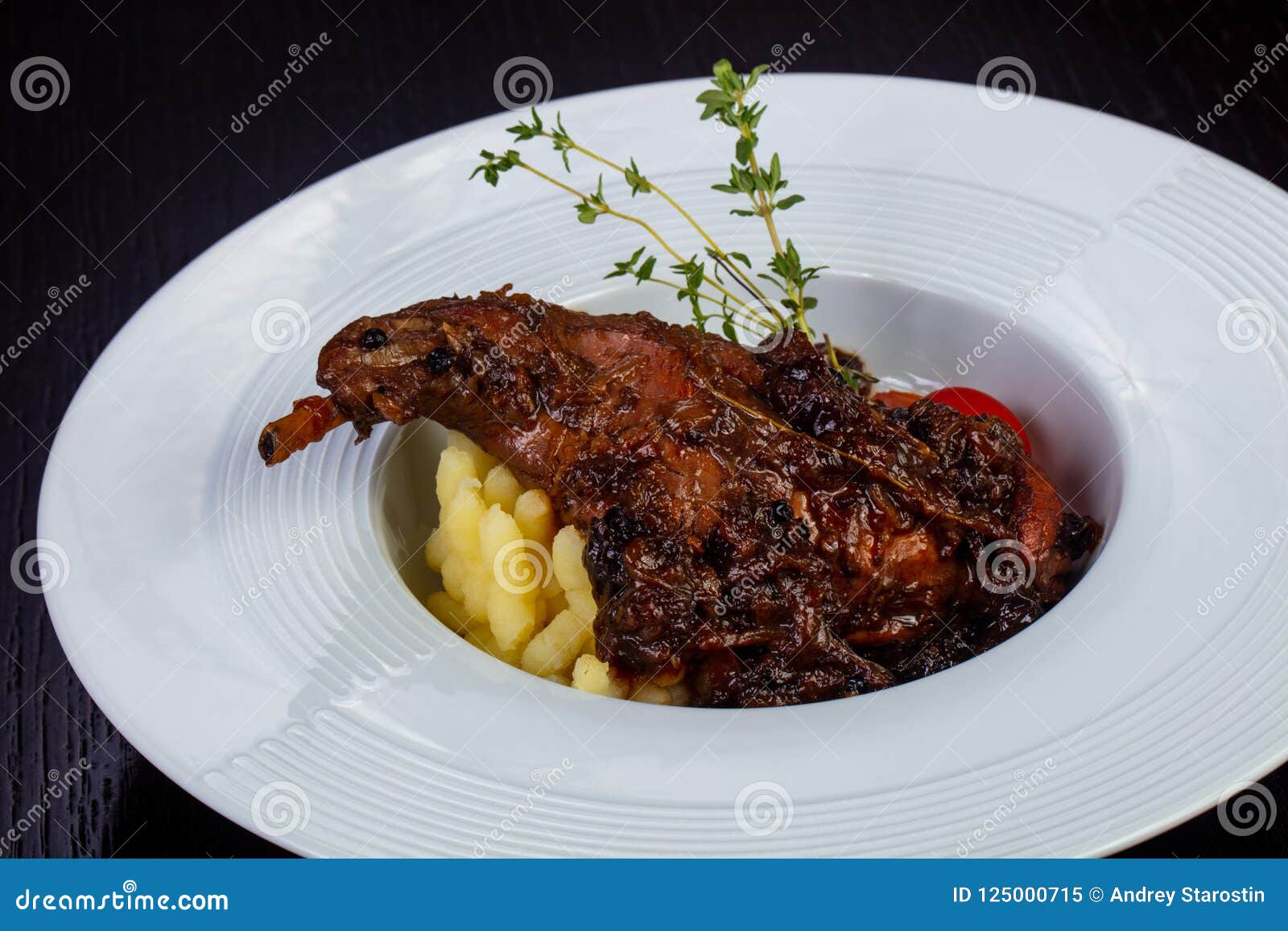 Delicious fried rabbit stock image. Image of stew, lunch - 125000715