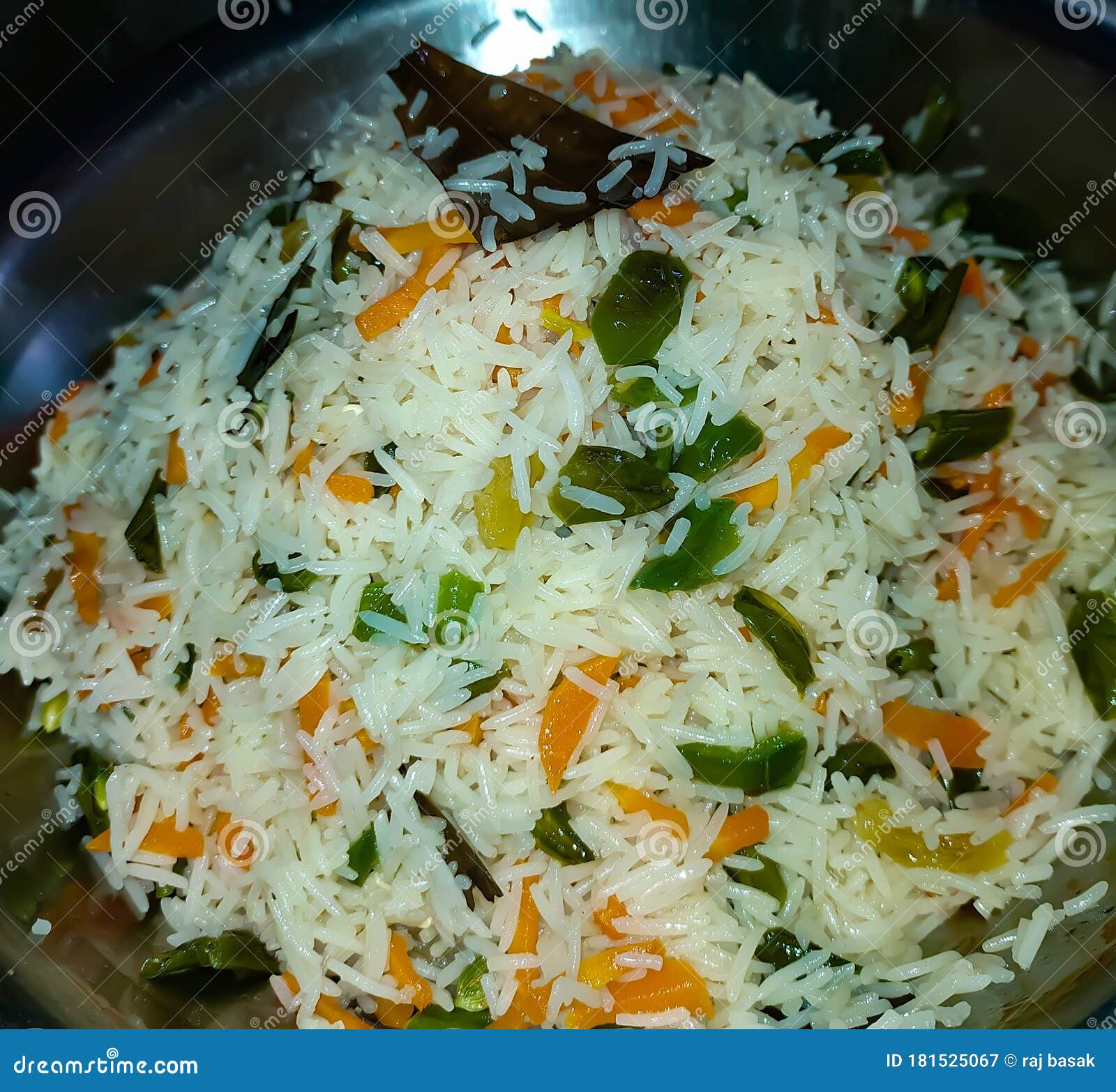 Delicious Fried Rice Top View Selective Focus Stock Image - Image of ...
