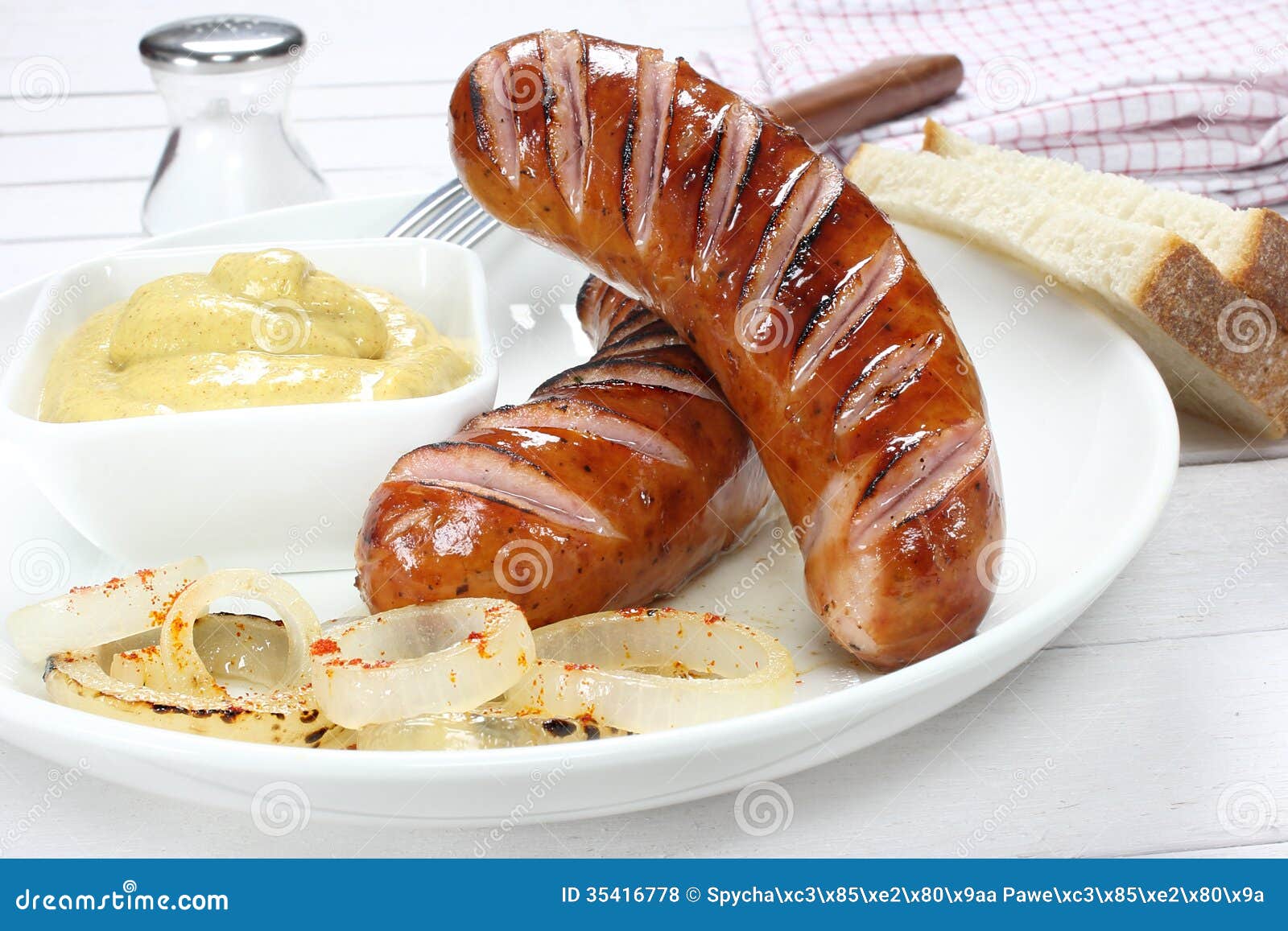 Delicious fried sausage stock photo. Image of barbecue - 35416778