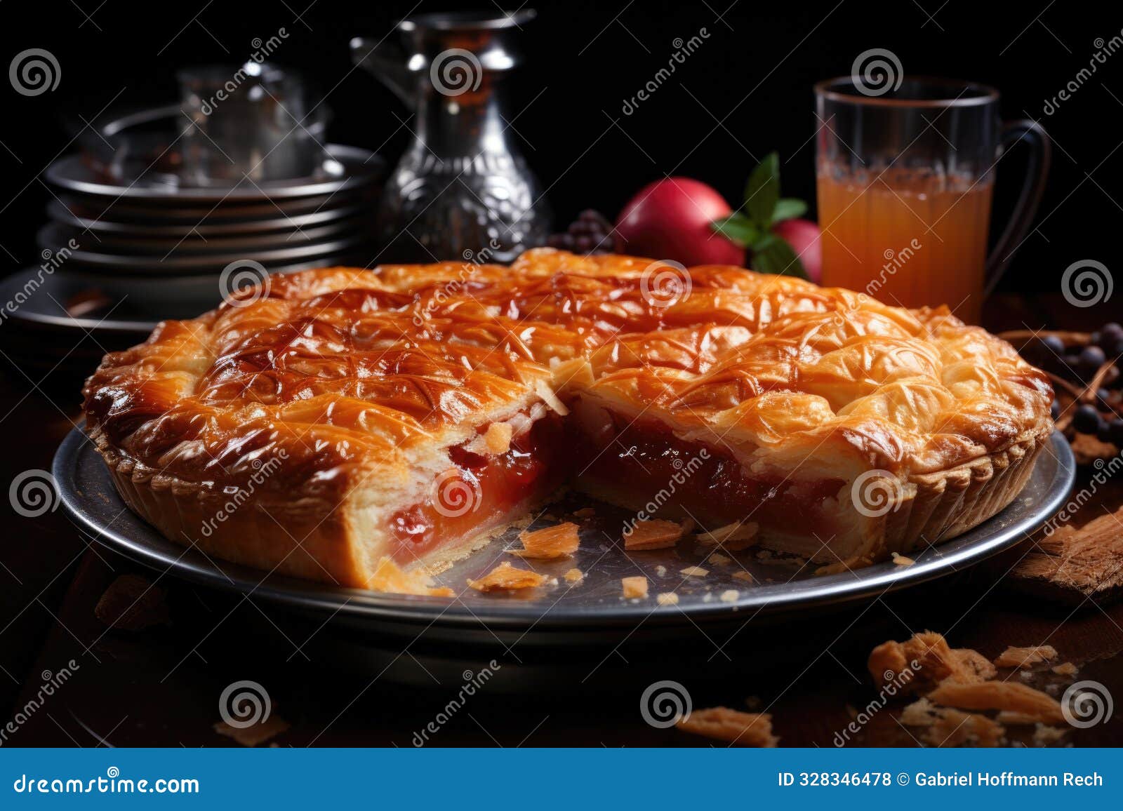 Delicious Front View Sweet Pie Bake In The Dark Background Pie Of B ...