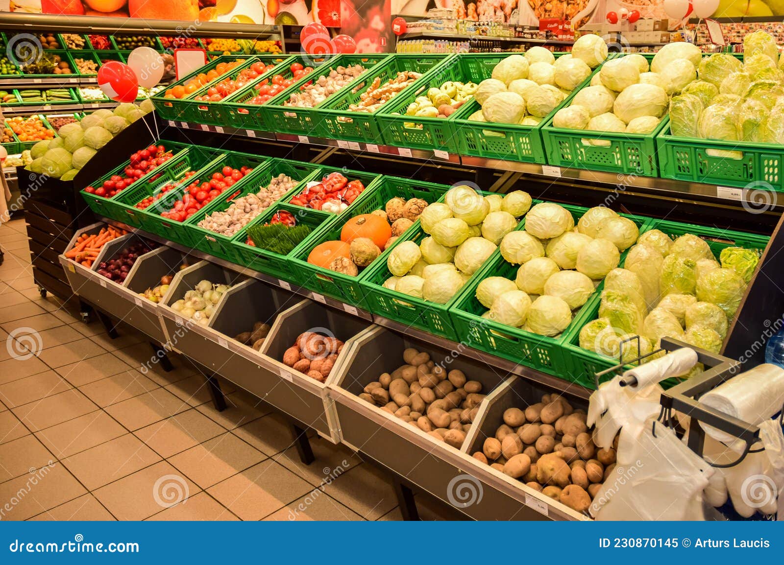 Delicious Fruit and Vegetable Shelf in a Store Editorial Image - Image ...