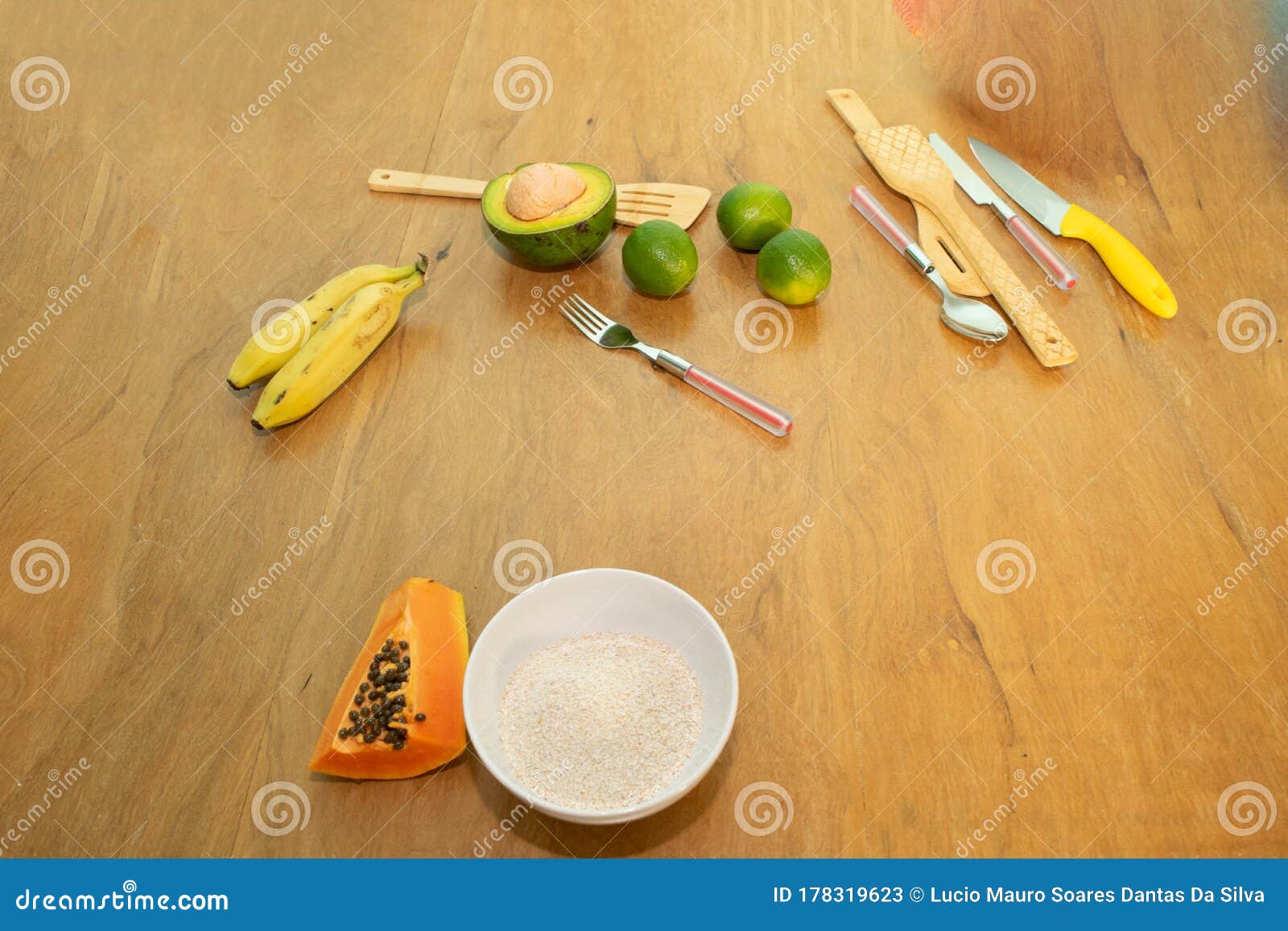 Delicious Fruits with Kithen Things Stock Image - Image of banana ...
