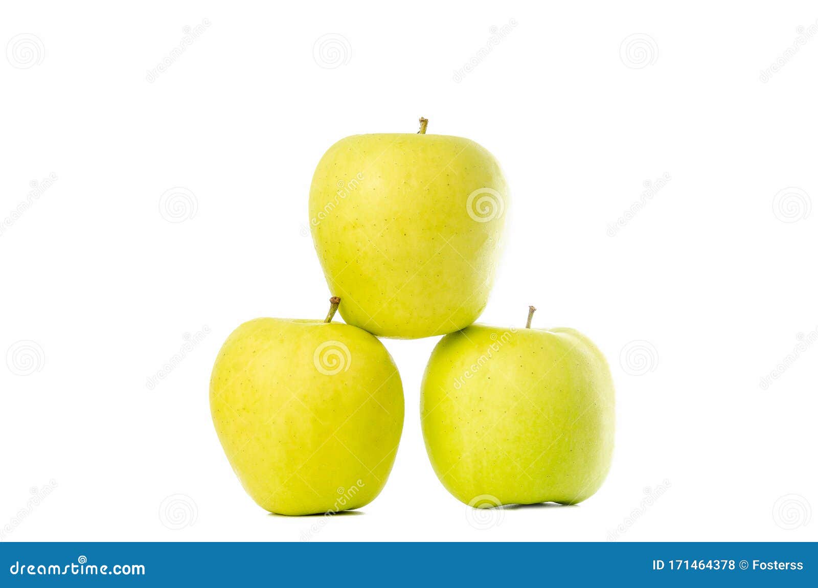 Delicious Golden Apples Isolated on White Background Stock Photo ...