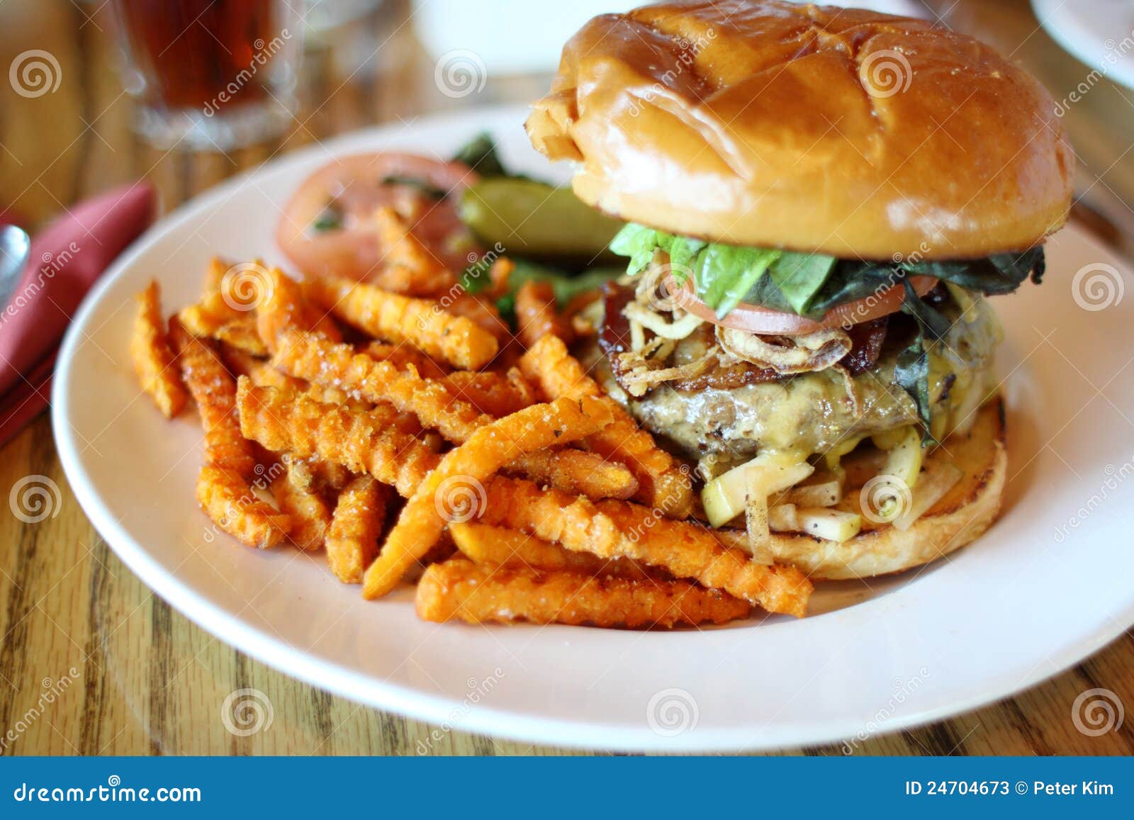 Delicious Gourmet Cheeseburger Stock Image - Image of indoor, meat ...