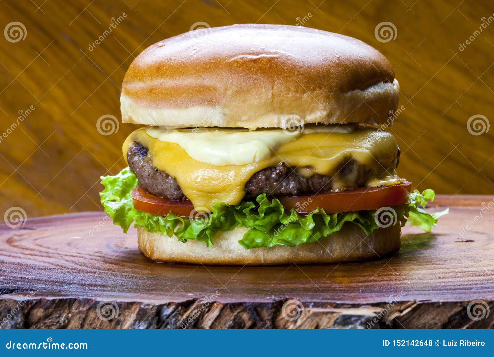 Delicious Gourmet Hamburger Stock Photo - Image of burger, cheese ...