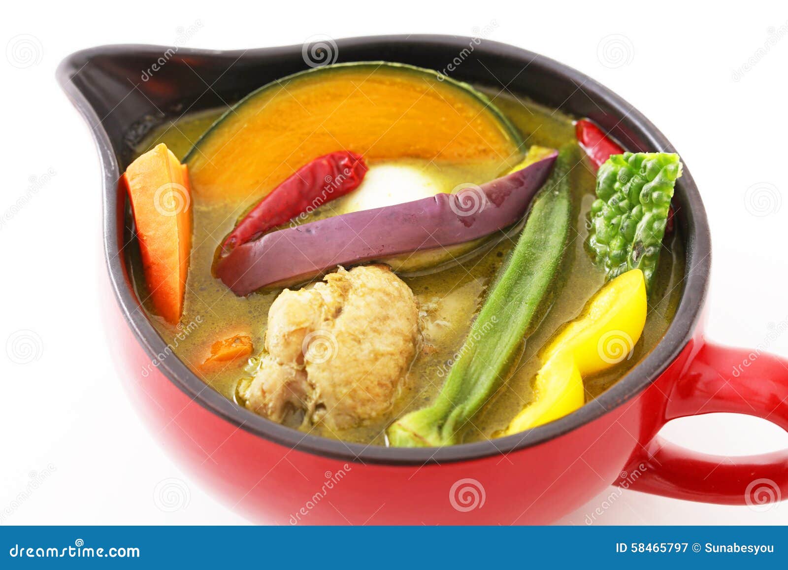 Delicious green curry stock image. Image of eggplant - 58465797