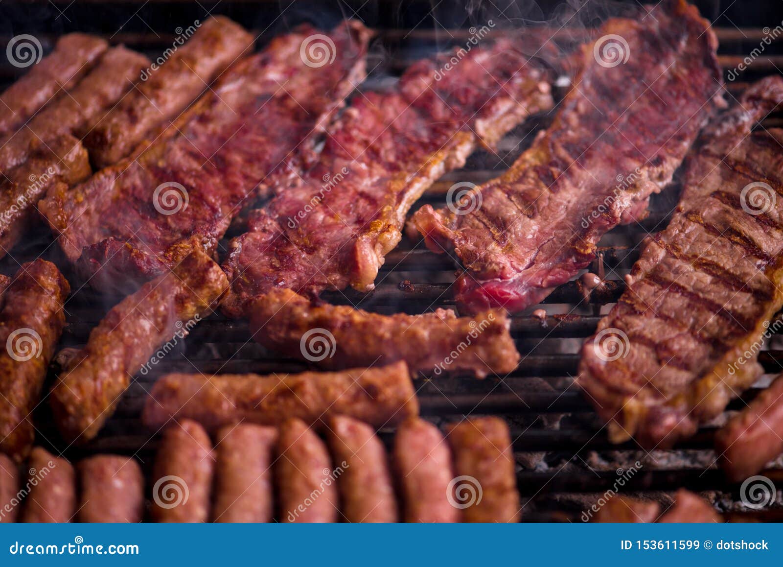 Delicious Grilled Meat on Barbecue Stock Image - Image of grilled ...