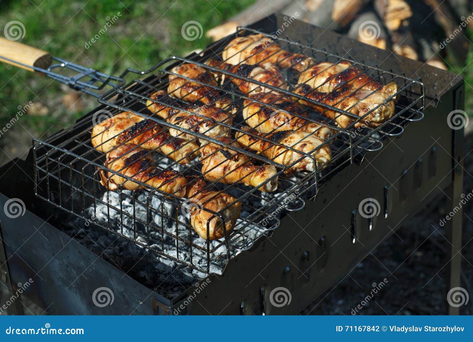 Delicious Grilled Meat Over the Coals on a Barbecue Stock Photo - Image ...