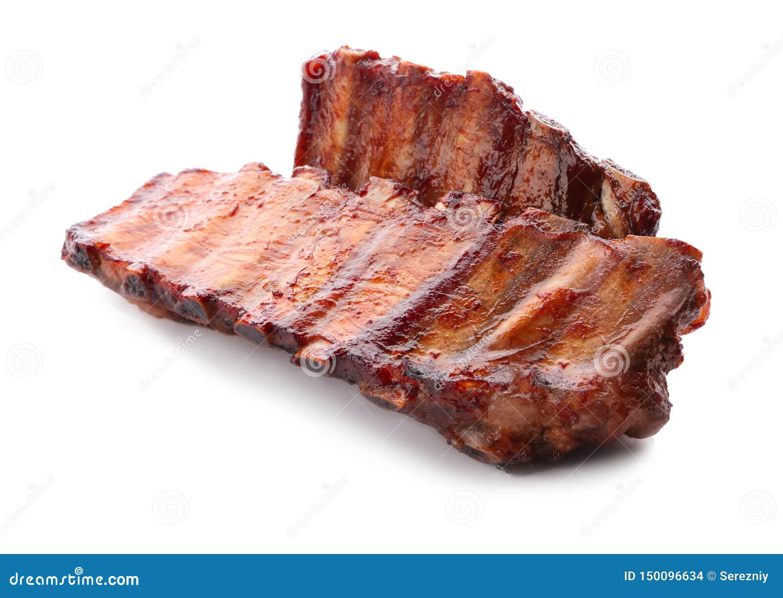 Delicious Grilled Ribs on White Background Stock Photo - Image of ...
