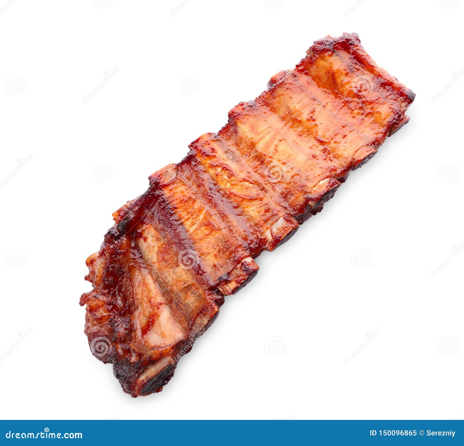 Delicious Grilled Ribs on White Background Stock Image - Image of meat ...