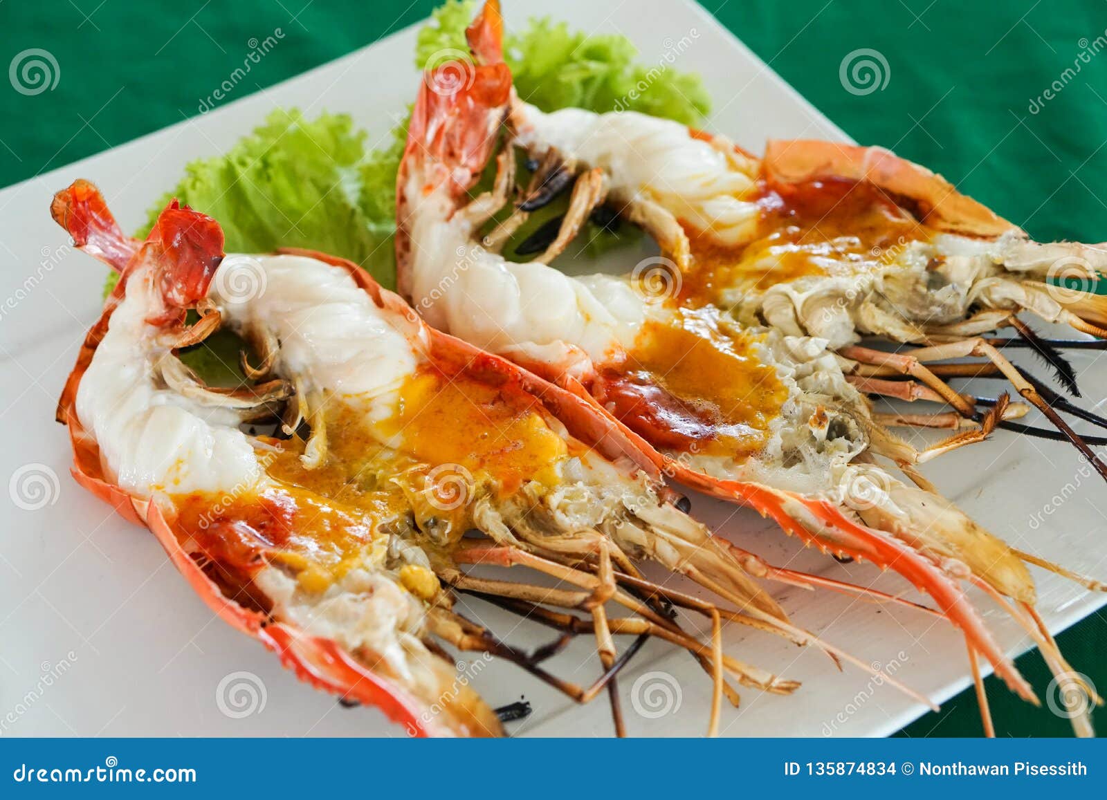 Delicious Grilled River Prawn, Thailand Stock Photo - Image of grill ...