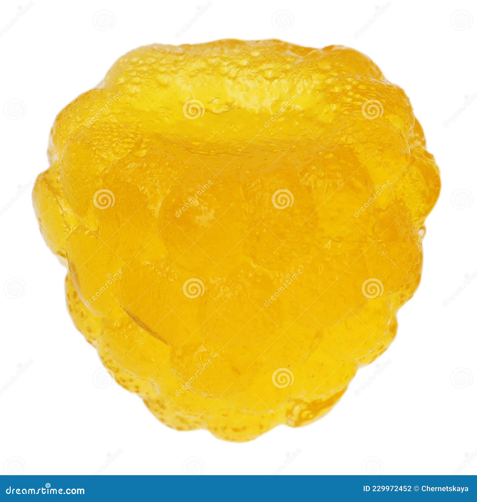 Delicious Gummy Yellow Raspberry Candy Isolated on White Stock Photo ...