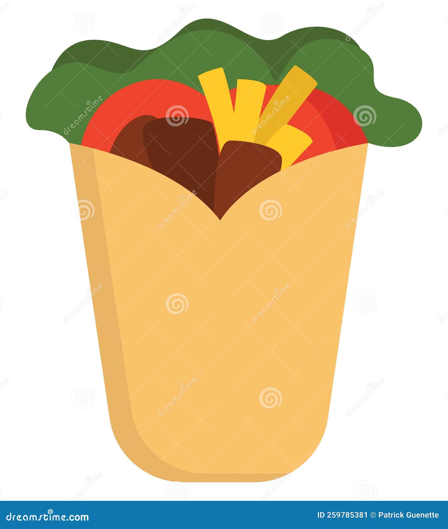 Delicious gyros, icon stock vector. Illustration of delicious - 259785381