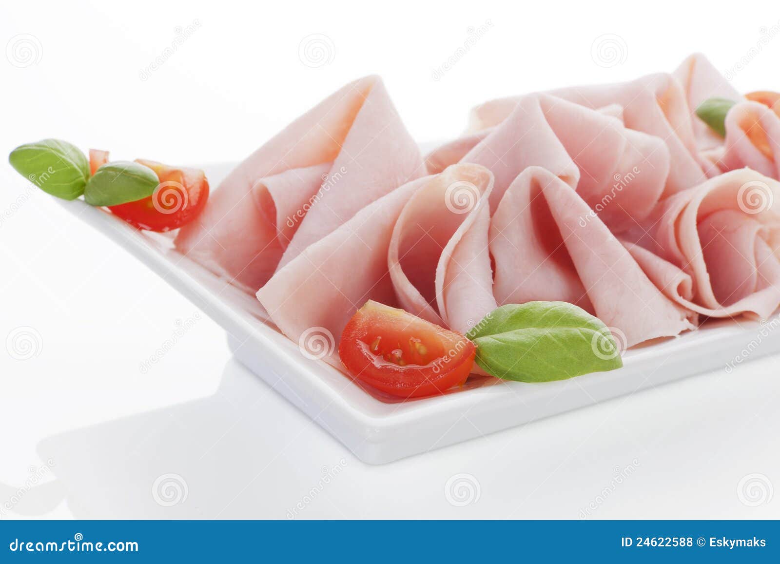 Delicious ham plate. stock photo. Image of tasty, food - 24622588
