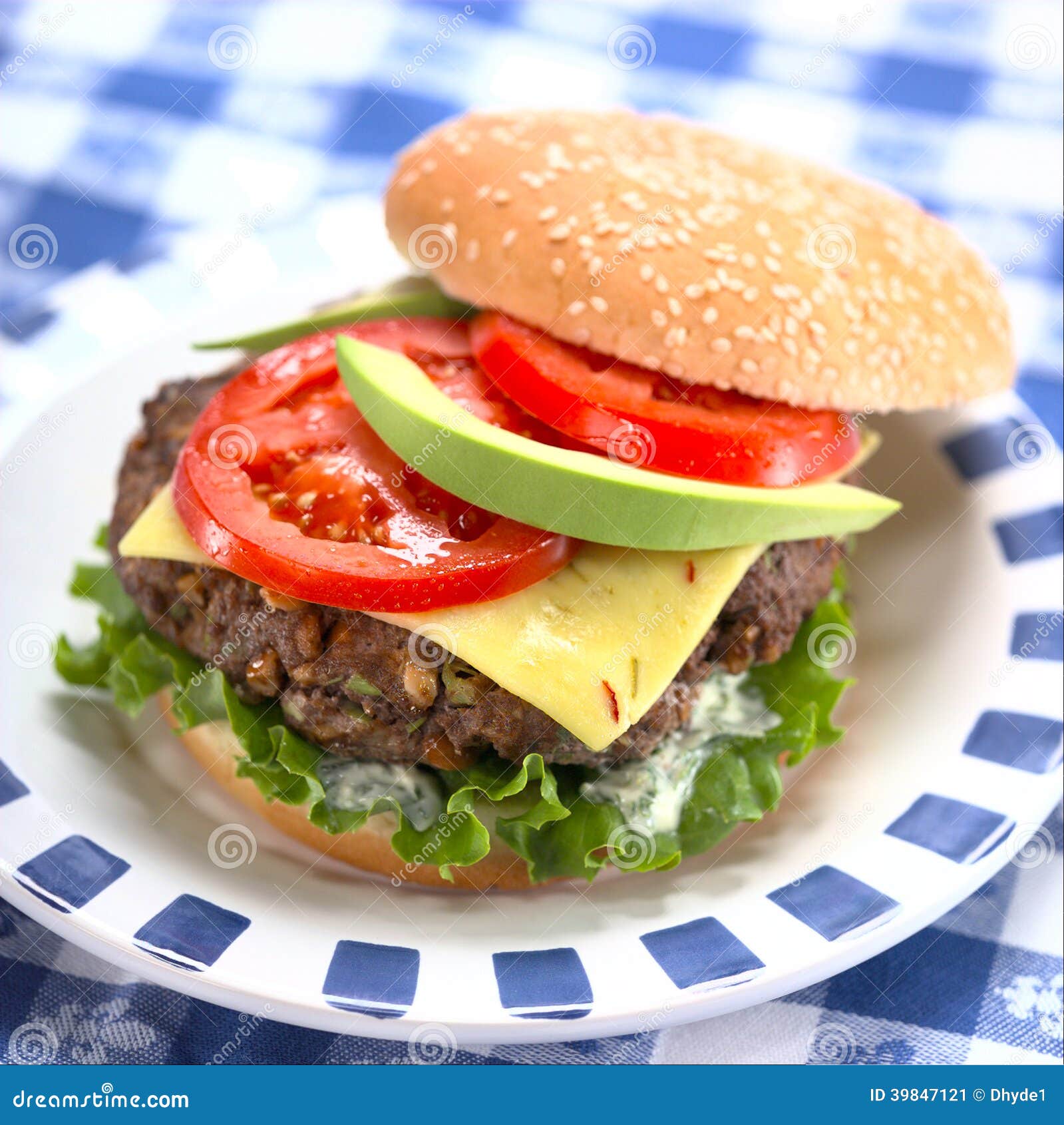 Delicious hamburger stock image. Image of tablecloth - 39847121