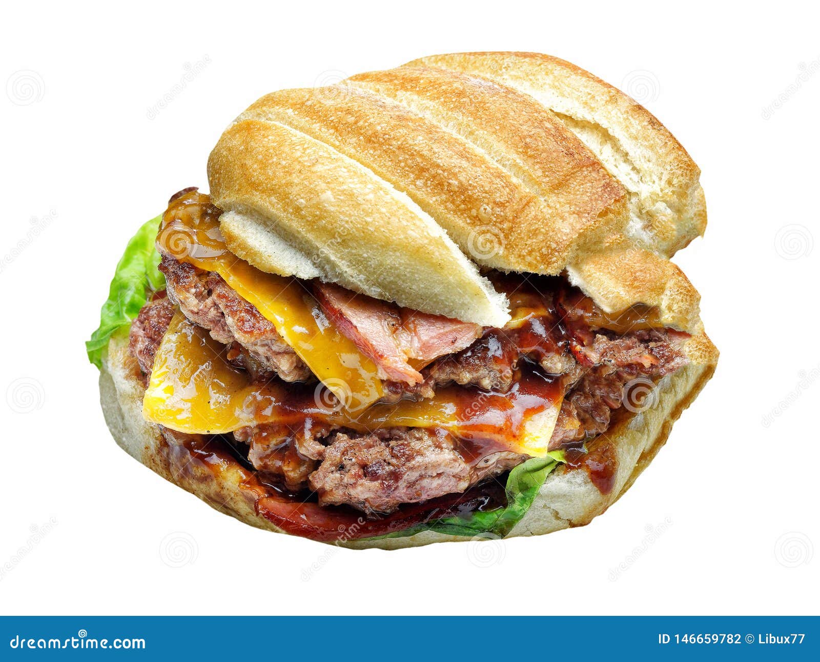 Delicious Hamburger or Sandwich Isolated on White Stock Photo - Image ...