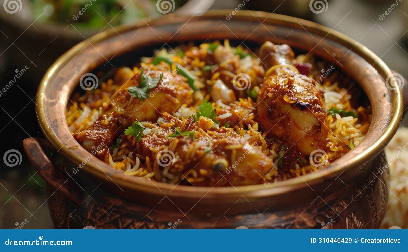 Delicious Handi Chicken Biryani Stock Illustration - Illustration of ...