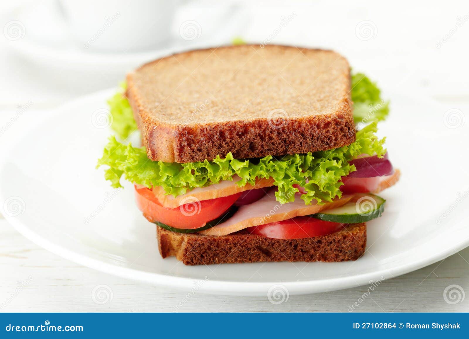 Delicious and Healthy Sandwich Stock Photo - Image of cold, lettuce ...
