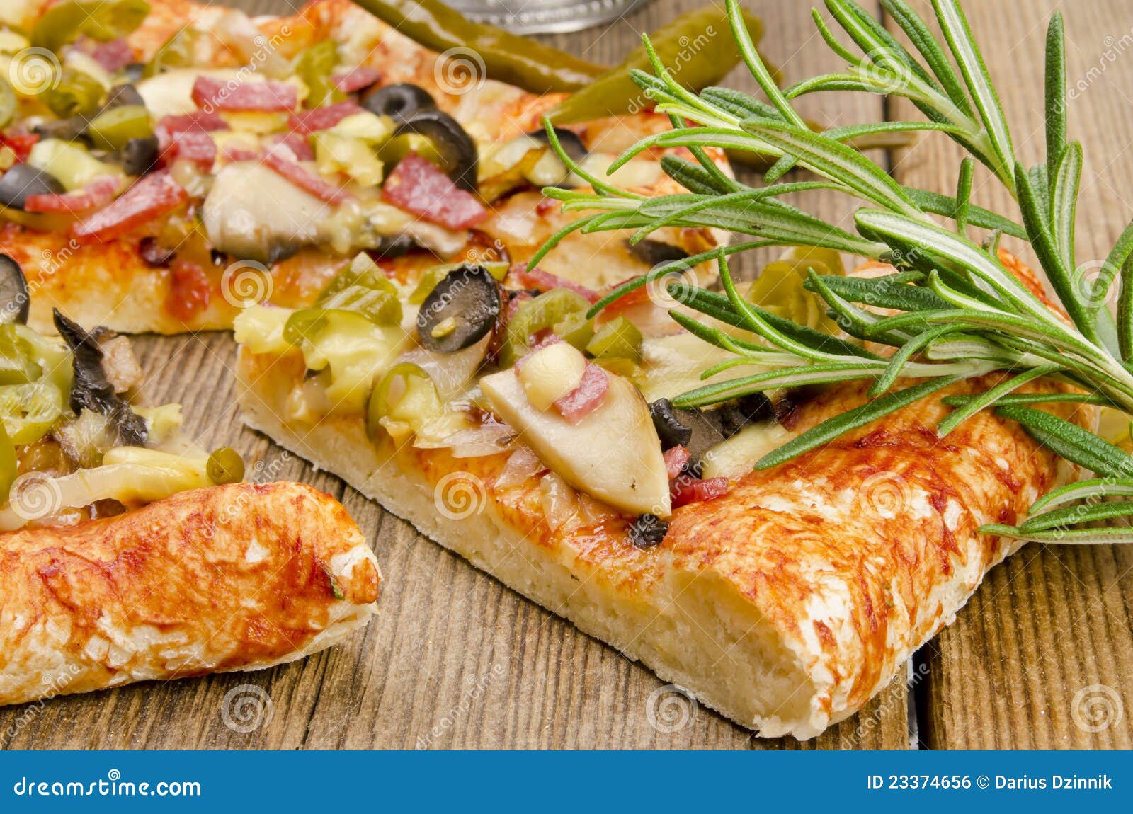 Delicious Home Cooked Pizza Stock Photo - Image of countryside, basil ...