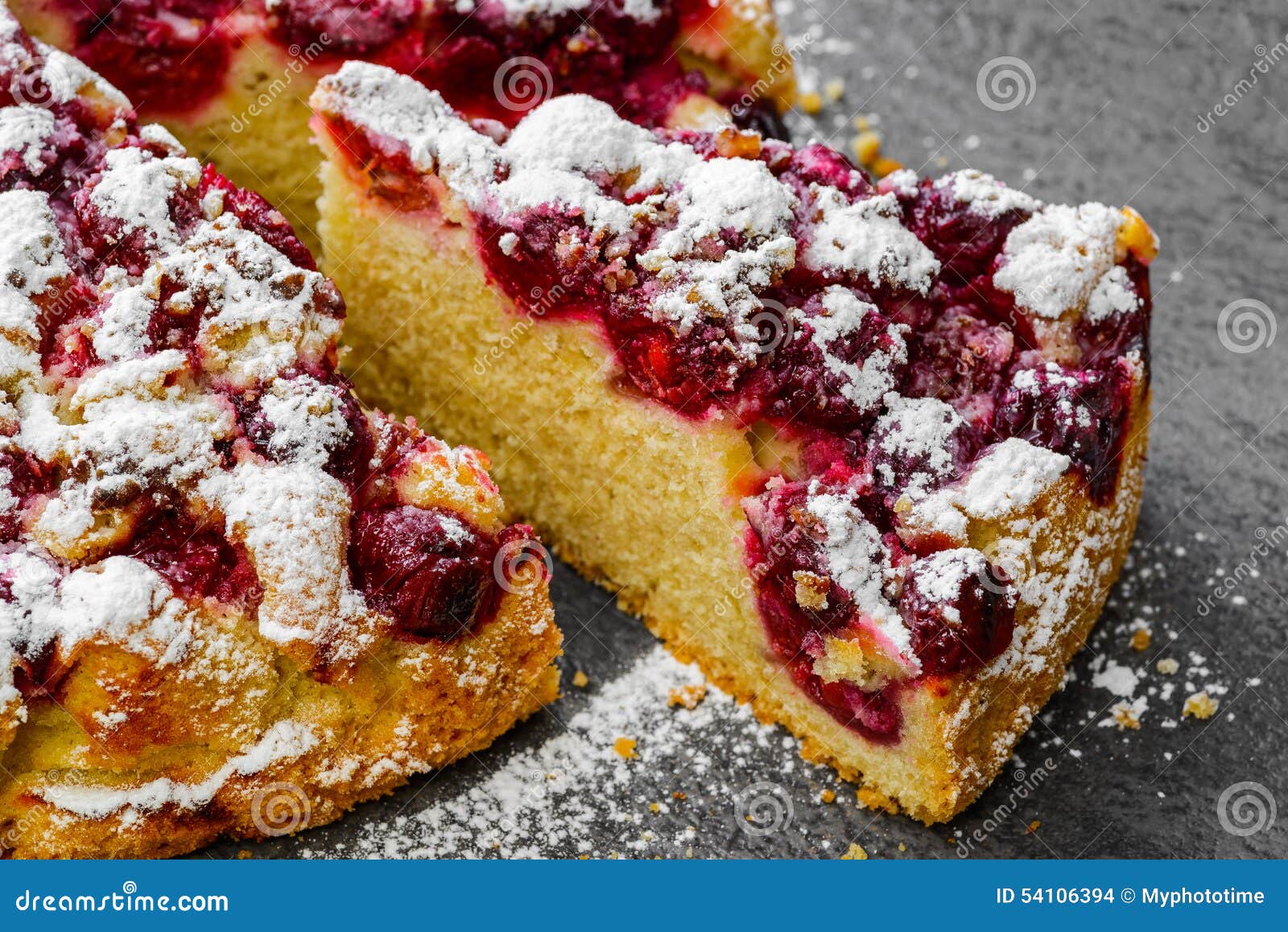 Delicious Homemade Cherry Pie on Rustic Gray Stock Photo - Image of ...