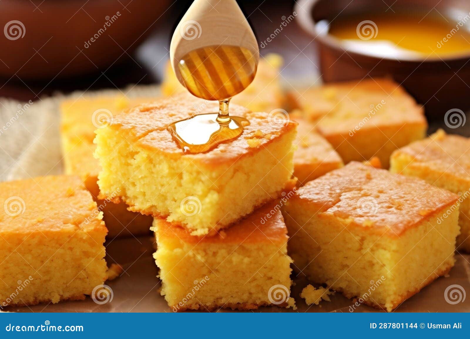 Delicious Honey Butter Cornbread. AI Stock Photo - Image of homemade ...